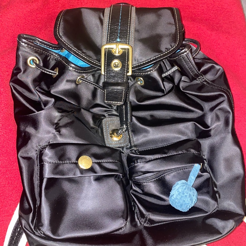 Coach Backpack Black Blue Interior - Gem